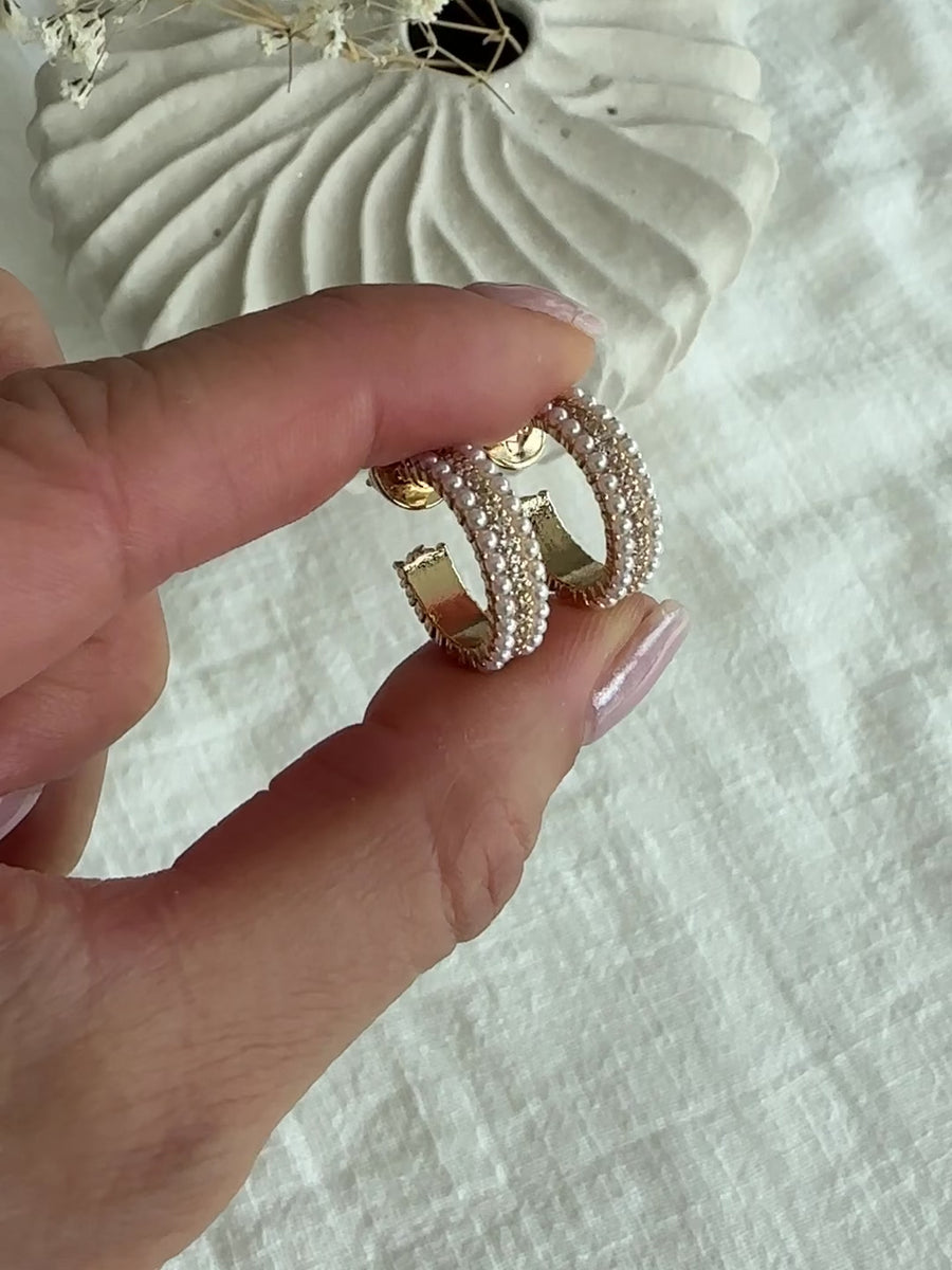 Adelaide Pearl Hoop Earrings | Luxe Jewelry – Olive & Piper